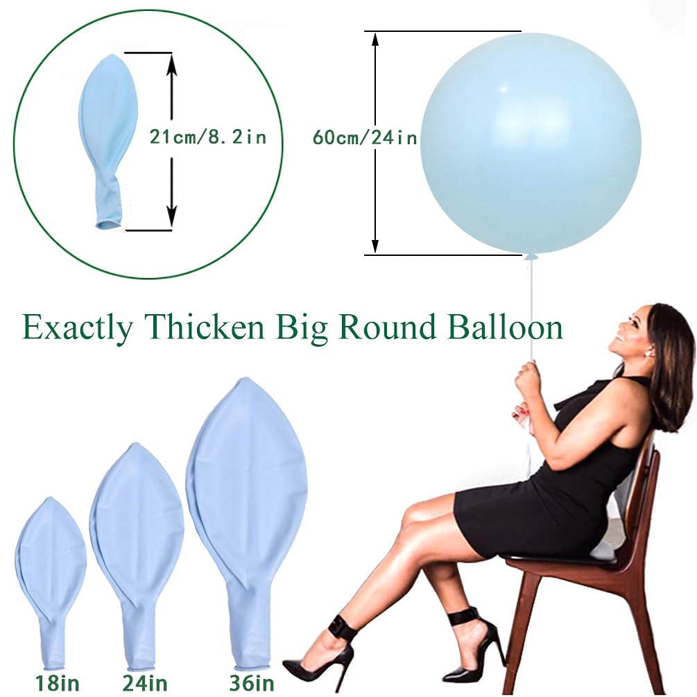 IN-JOOYAA 24 Inch Latex Round Balloons 5 Pack Orange Thick Big Balloons for Party Decorations