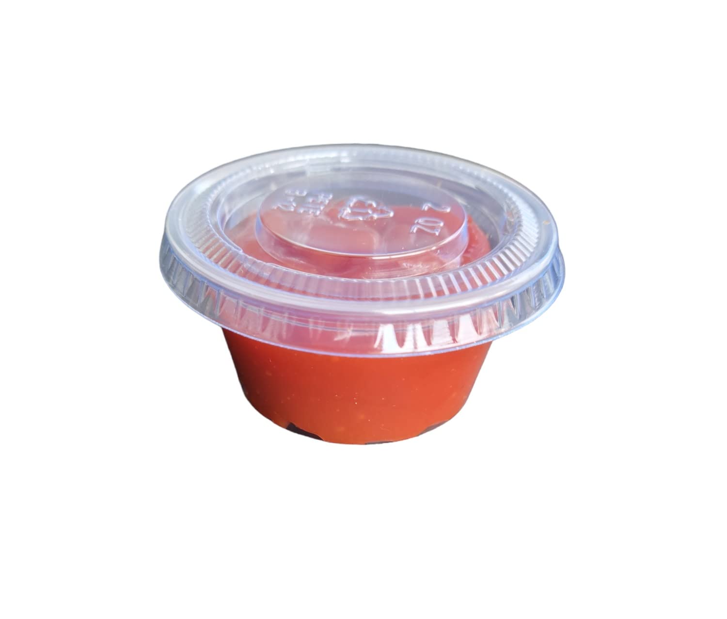 Popular Shop Stop 100 count, 2 oz Disposable Cups with Snap On Lids Great for Condiments, Jello Shots, Sauces Ketchup, Liquids and Small Food Portions
