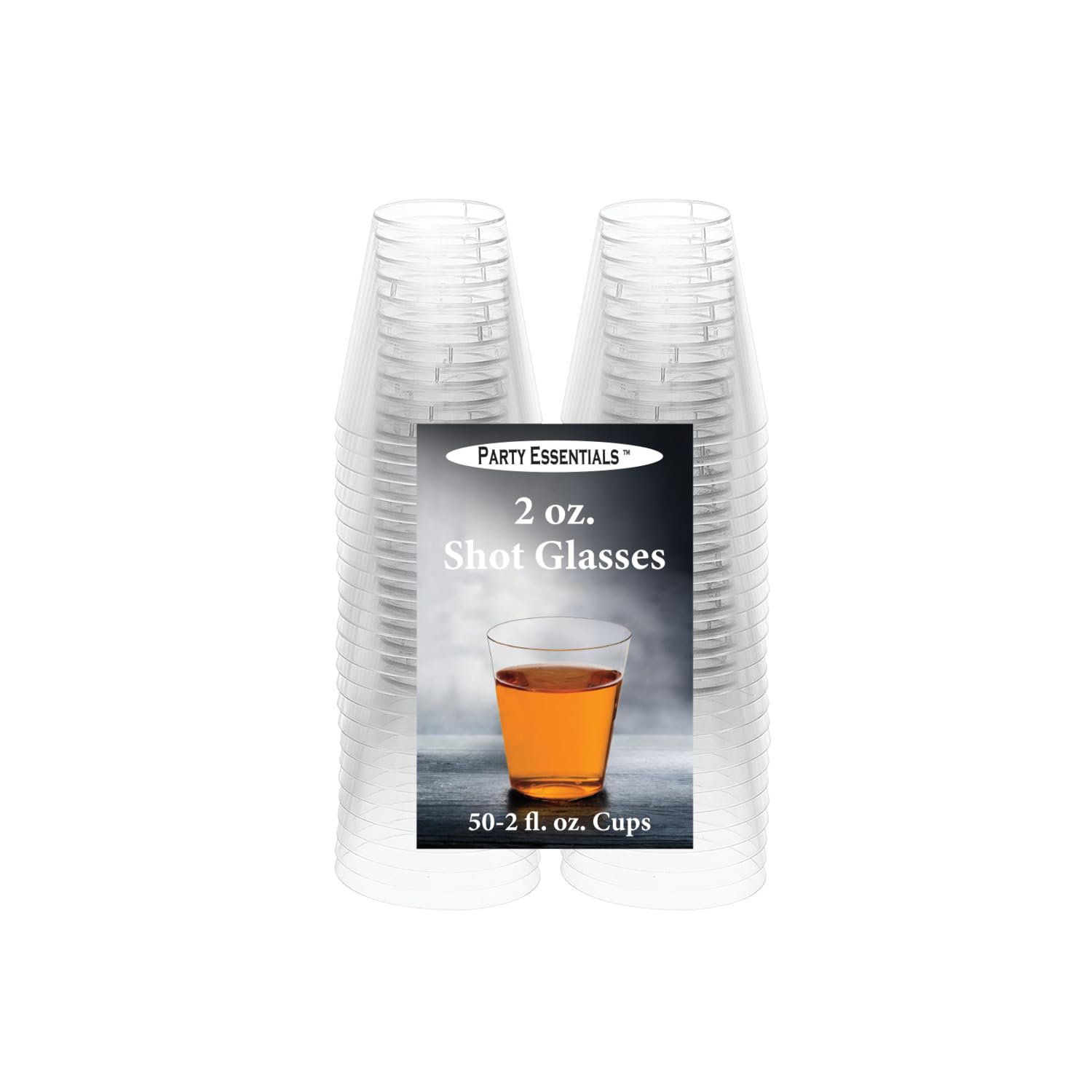 Party Essentials 50 Count 2 oz Shot Glasses, 2-Ounce Clear