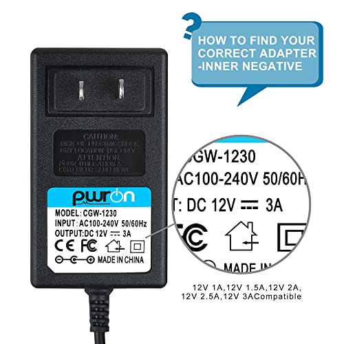 PwrON 12V AC to DC Adapter Replacement for Mamaroo Models Baby Swing Power Cord Compatible with 4moms mamaRoo 4 Infant Seat, 2015 mamaRoo Infant Seat, rockaRoo OH-1048B1203000U/OH-1048B1203000-U