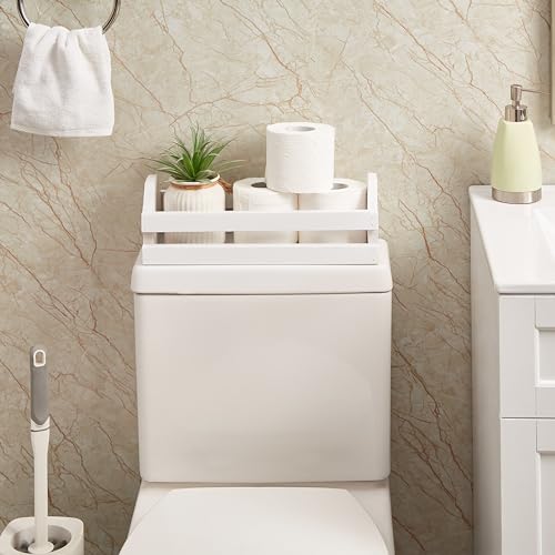 Roeveca Toilet Tank Tray Basket Toilet Paper Storage Farmhouse Decor Toilet Tank Topper Bathroom Storage Organizer Bathroom Organizer Countertop Container
