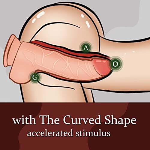Realistic Dildo for Beginners, Efgove 7.4" Adult Dildos with Strong Suction Cup for Hands-Free Play, Realistic Penis Anal Stimulation Sex Toys Suitable for Beginners Training