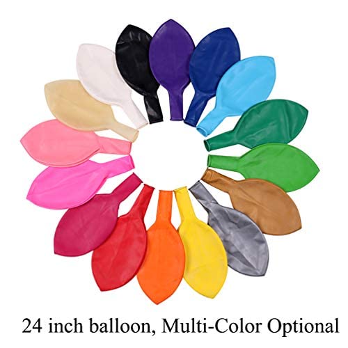 IN-JOOYAA 24 Inch Latex Round Balloons 5 Pack Orange Thick Big Balloons for Party Decorations
