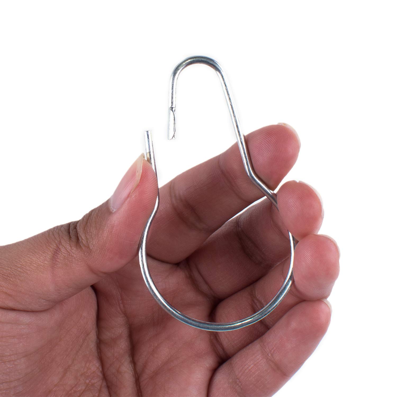 Super Z Outlet Silver Metal Shower Curtain Style Hanging Clip Chain Hooks Sorting & Organizing (50 Pieces)
