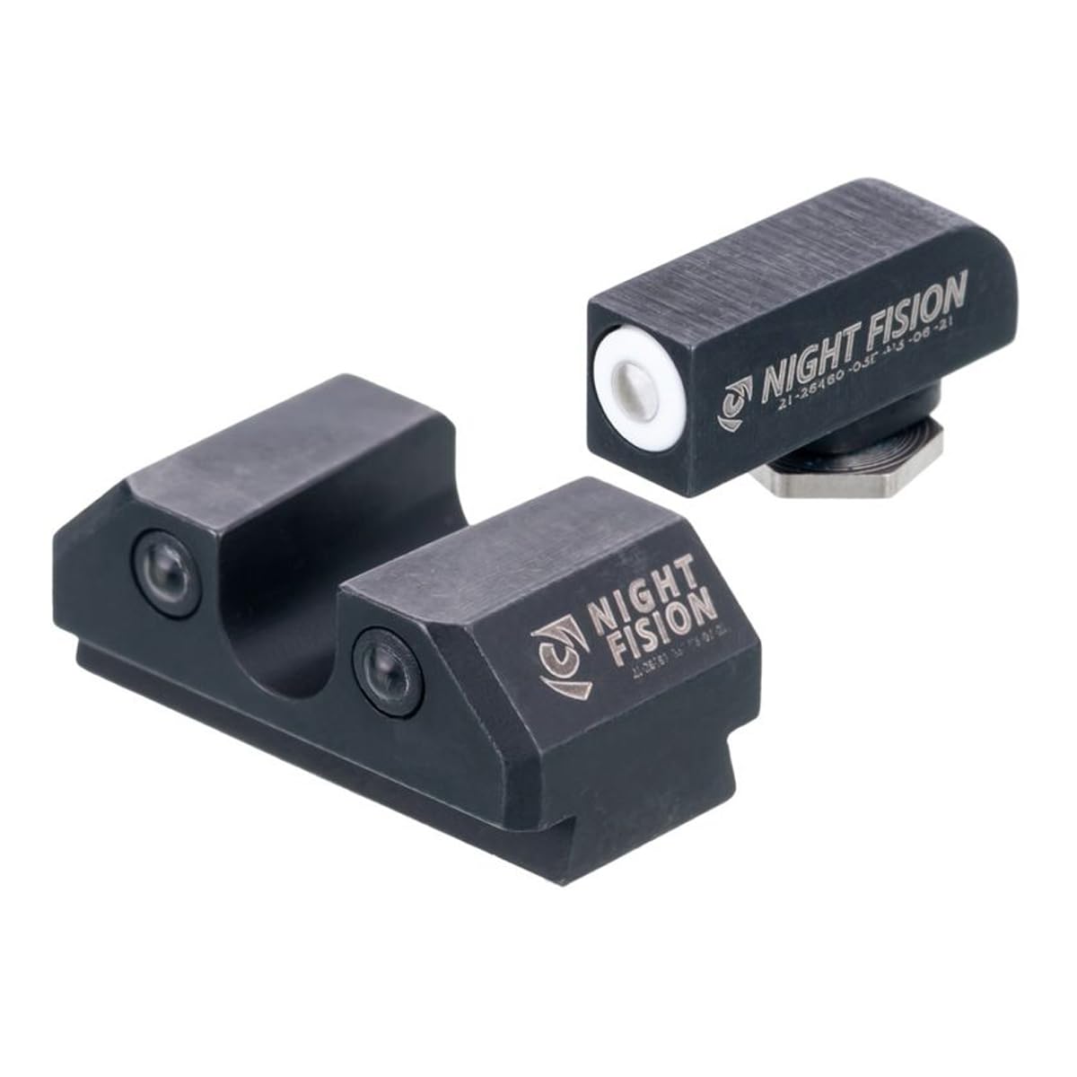 Night Fision Standard Height Perfect Dot Tritium Night Sight Set Compatible with Taurus G3C/GX4, White Front Ring, U Notch Black Rear Rings