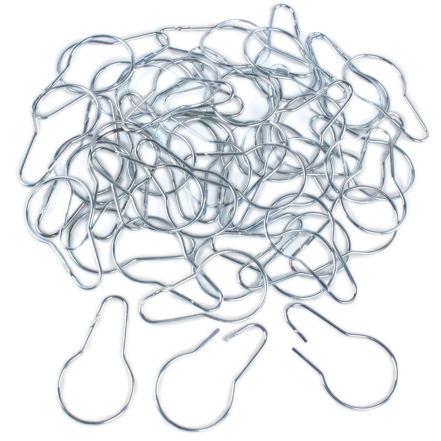 Super Z Outlet Silver Metal Shower Curtain Style Hanging Clip Chain Hooks Sorting & Organizing (50 Pieces)