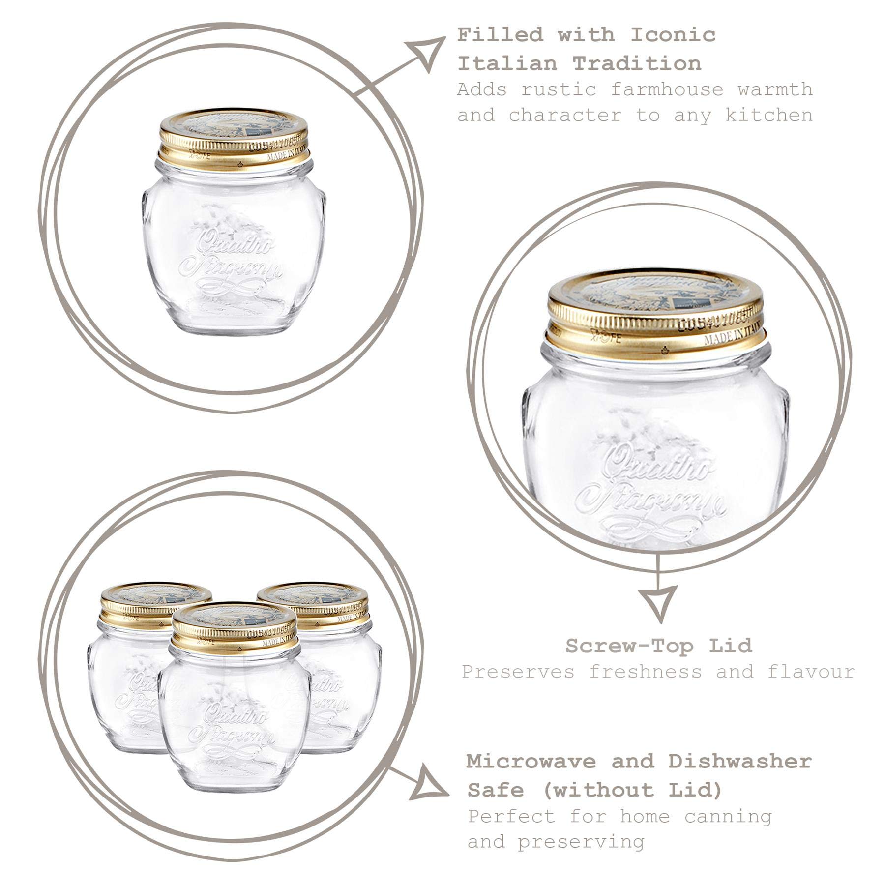 Bormioli Rocco Quattro Stagioni Amphora Jar, 10.25 oz