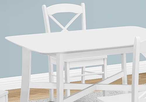 Monarch Specialties 1323, 48" Rectangular, Small, Kitchen, Room, White, Wood Legs Dining Table-36"X 48" Veneer Top, 47.25" L x 35.5" W x 29.5" H