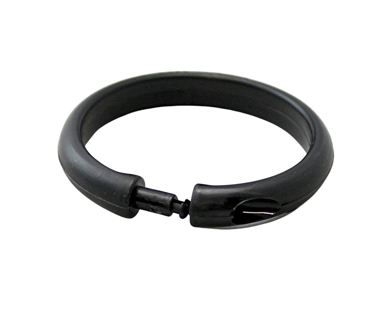 2 Pack 24 Piece Plastic Basic Locking Oval Hook Easy Gliding Shower Curtain Rings (Black)