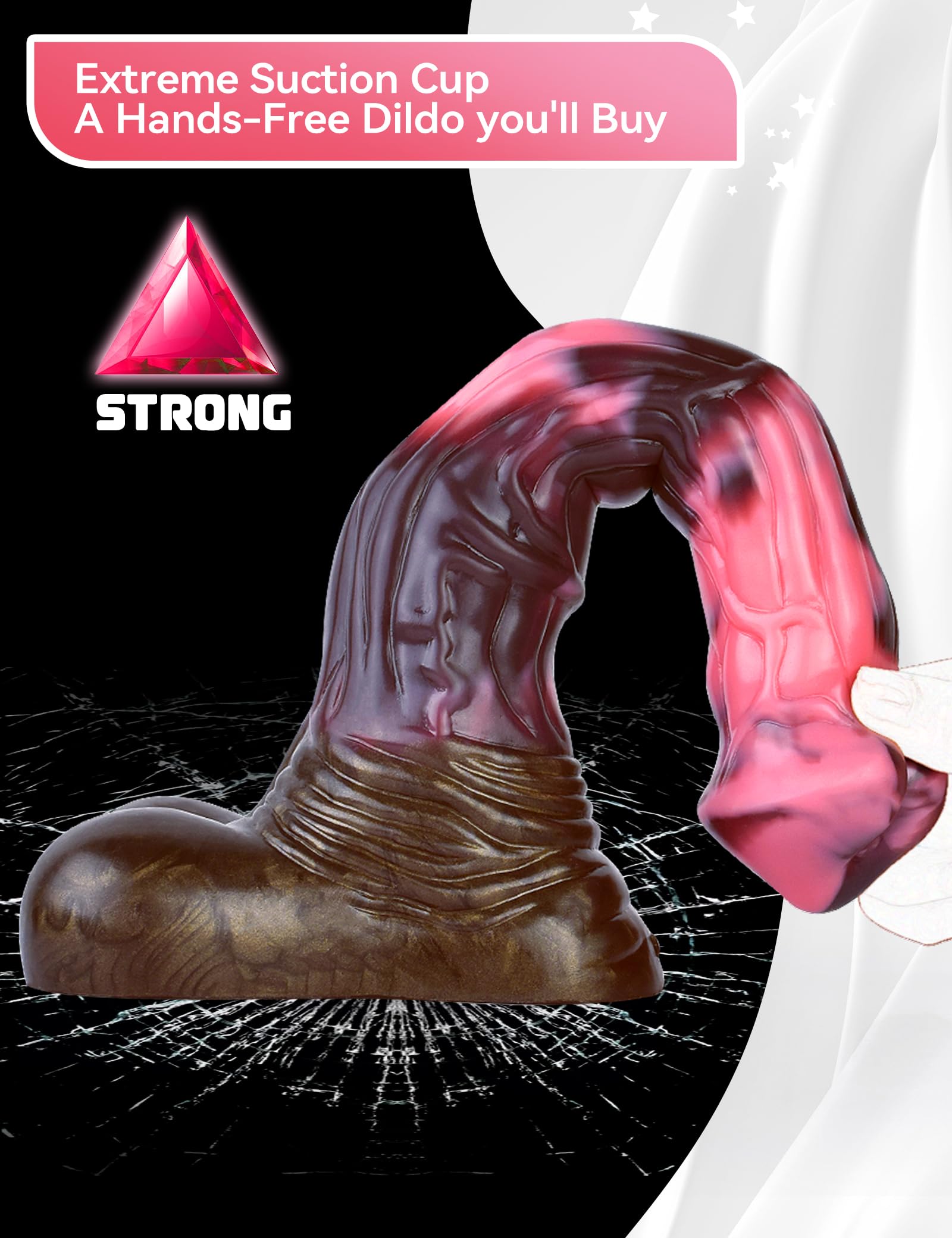 Dragon Dildo 10.4inch Realistic Thick Horse Dildo with Suction, Long Pink Silicone Monster Dildo Big Anal Plug Toys for Women and Men Couples