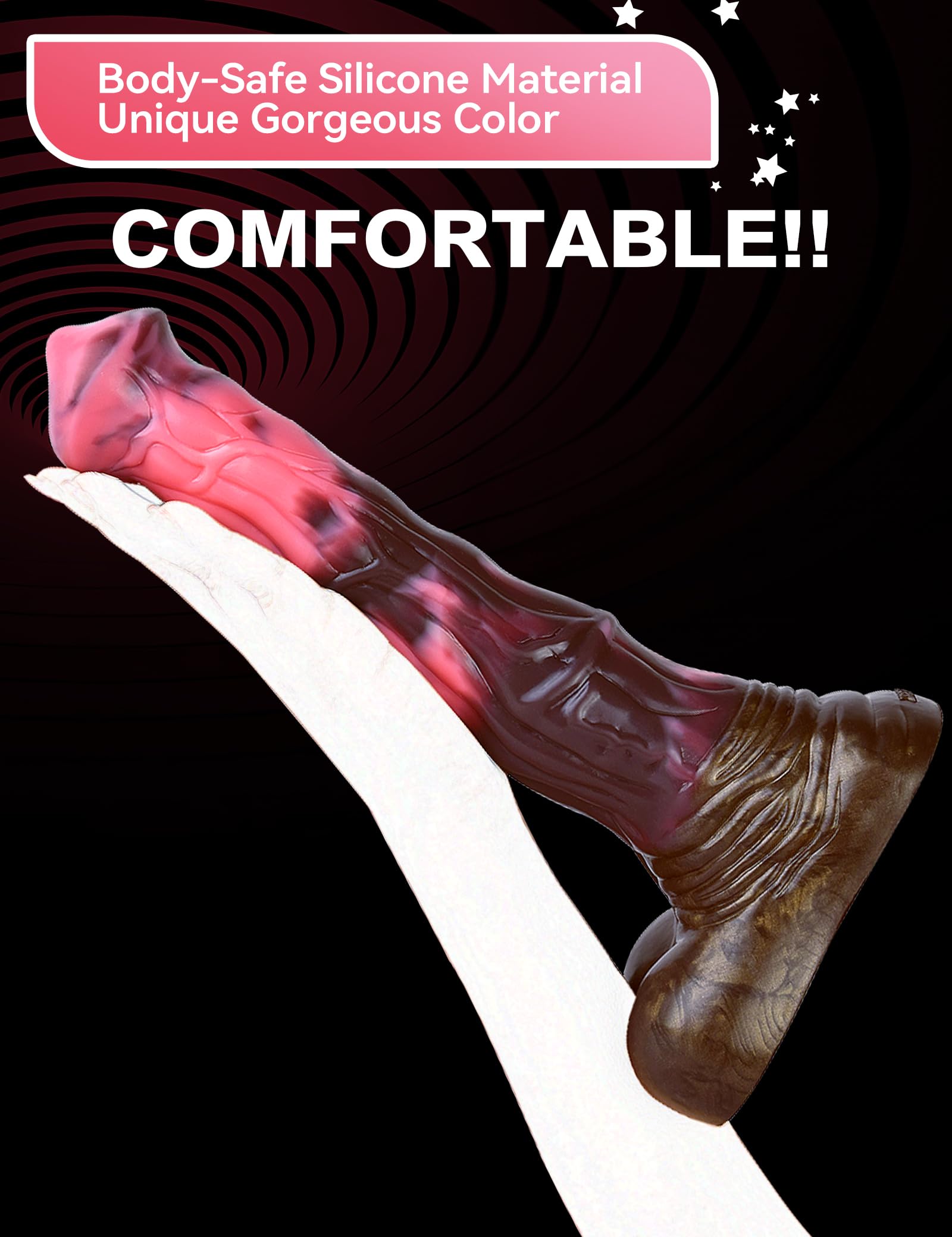 Dragon Dildo 10.4inch Realistic Thick Horse Dildo with Suction, Long Pink Silicone Monster Dildo Big Anal Plug Toys for Women and Men Couples