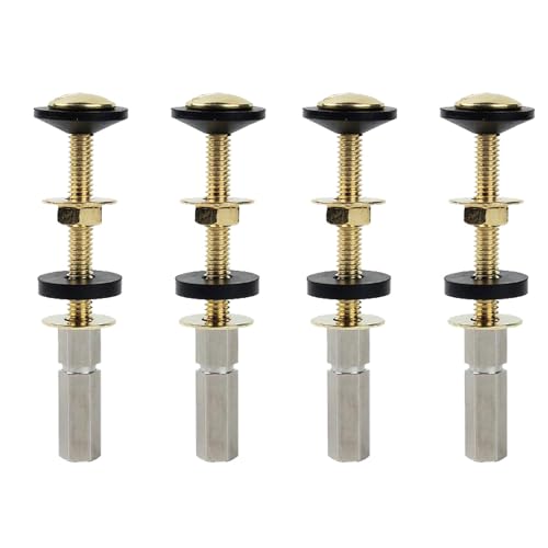 MUHBIJO Toilet Tank to Bowl Bolt Kits Toilet Seat Screws for Tank Solid with Extra Long Nuts Easy to Install and Double Gaskets for Fastening No Leakage (2)