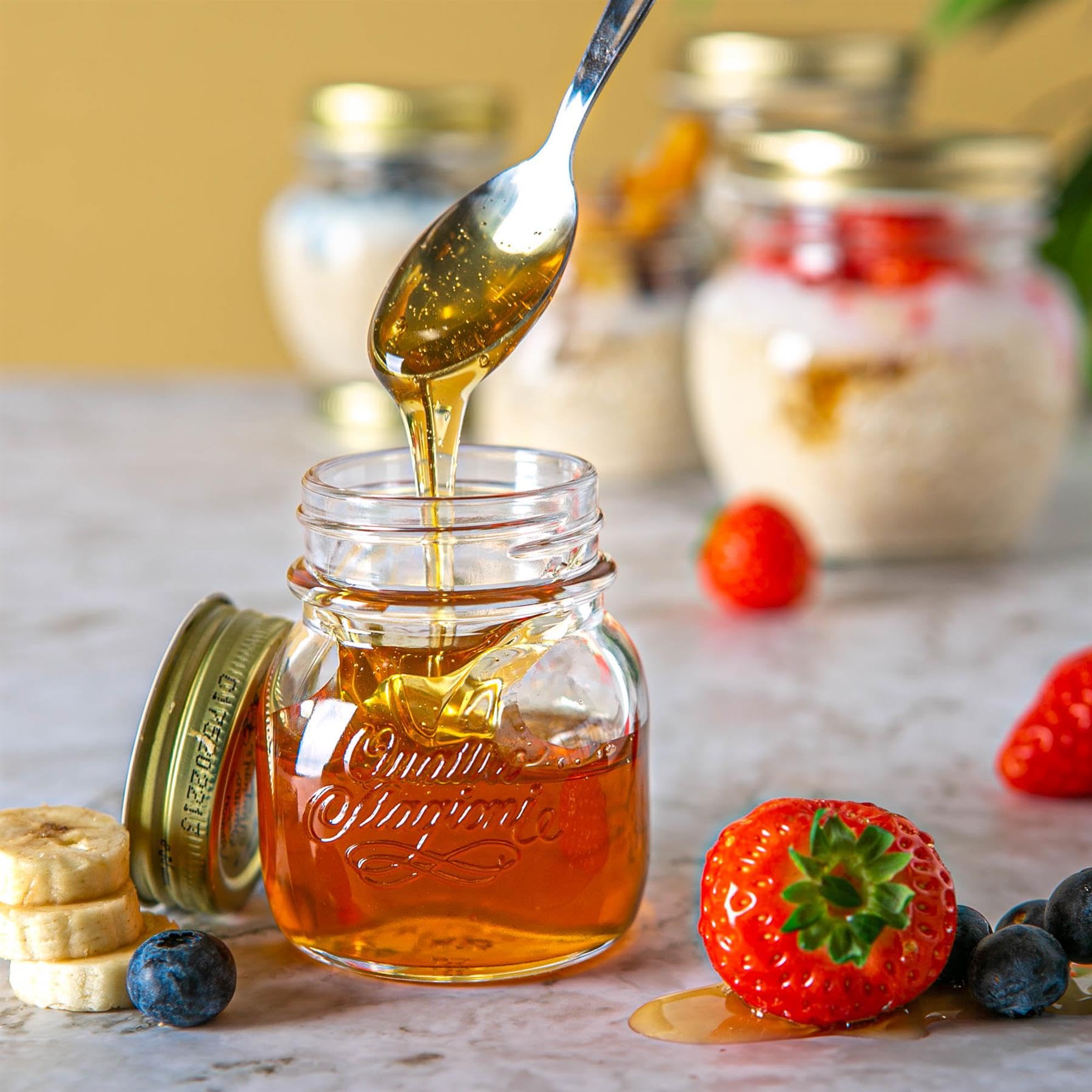 Bormioli Rocco Set Of 4 Food Preserve Jars With Airtight Screw Lid From Quattro Stagioni