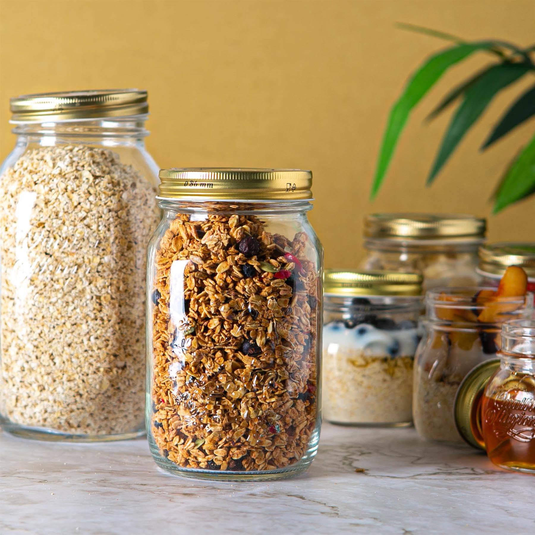Bormioli Rocco Set Of 4 Food Preserve Jars With Airtight Screw Lid From Quattro Stagioni