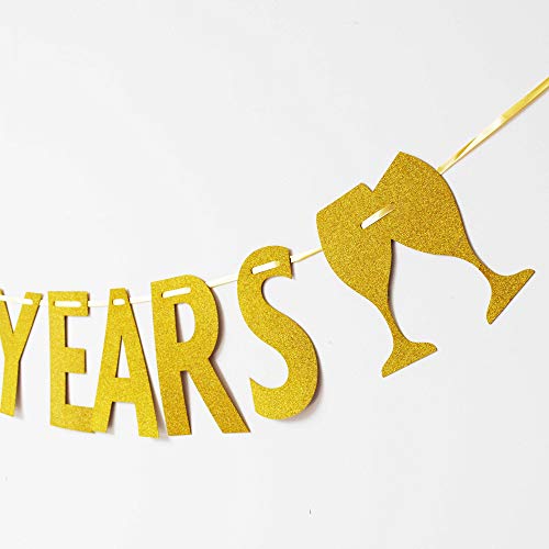 MAGJUCHE Gold glitter Cheers to 21 years banner,21th birthday party decorations