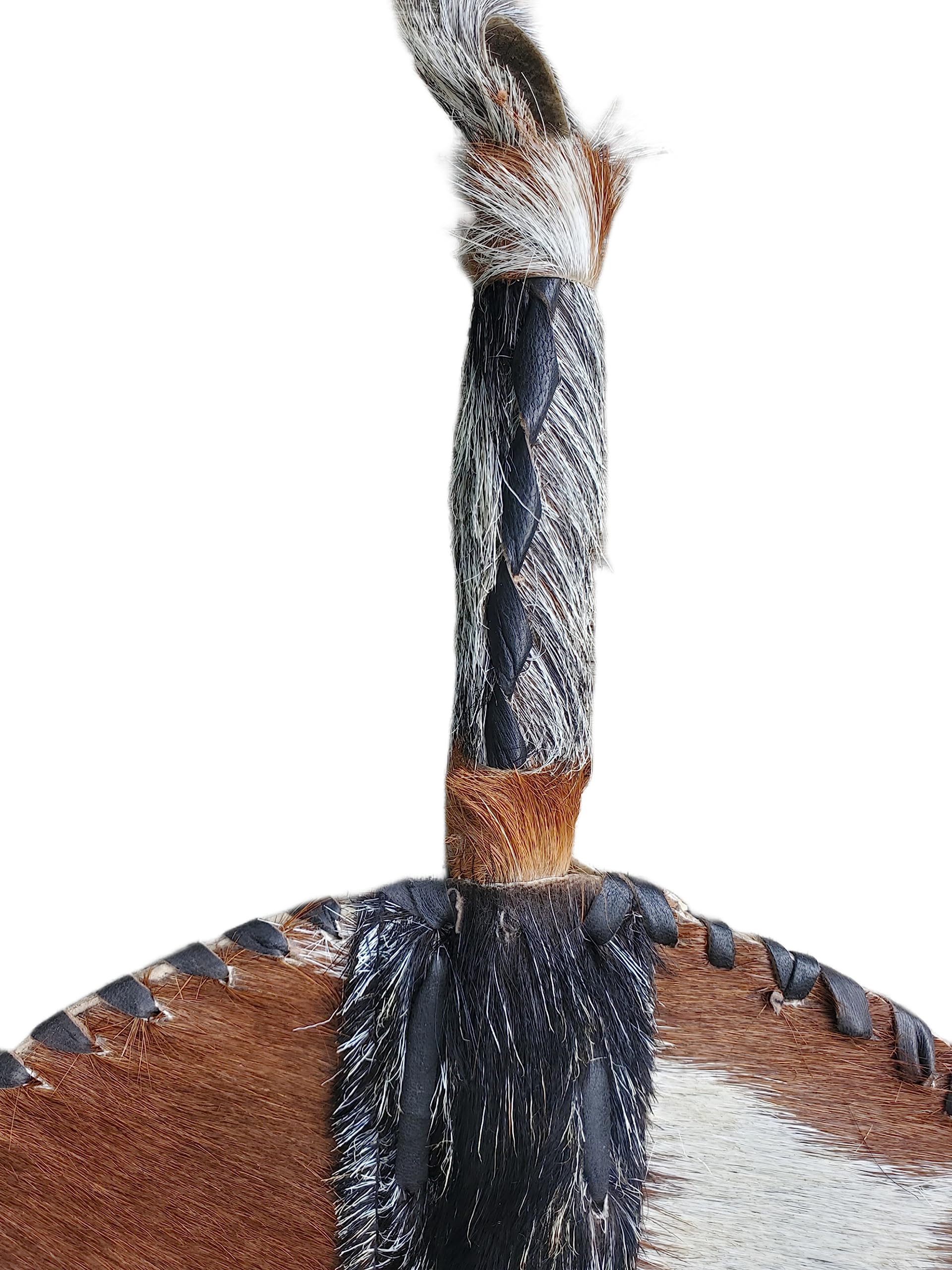 African Round Leather Fan Handmade/Igbo Amaka Hand Fan/Authentic Nigerian Animal Skin Fan/Wedding fan.