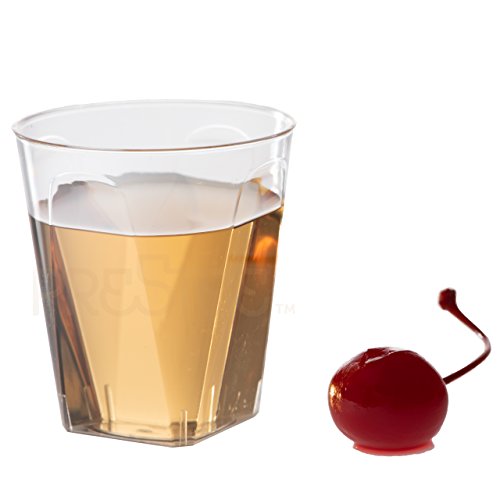 Prestee Clear Plastic Shot Glasses, 2 oz Disposable Shot Glasses - Bulk 100 Pack, Durable Small Cups for Shots, Mini Drinkware for Parties, Events, Reusable or Disposable - Crystal Clear Design