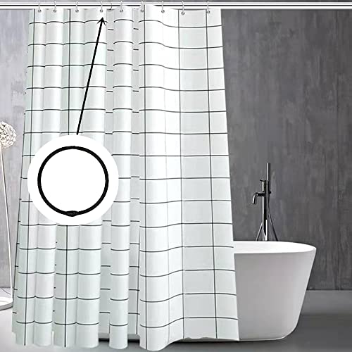 30Pcs Shower Curtain Rings Rustproof Shower Curtain Hooks for Bathroom Decorative Metal Round Shower Ring Hooks for Shower Rods Curtains (Black)