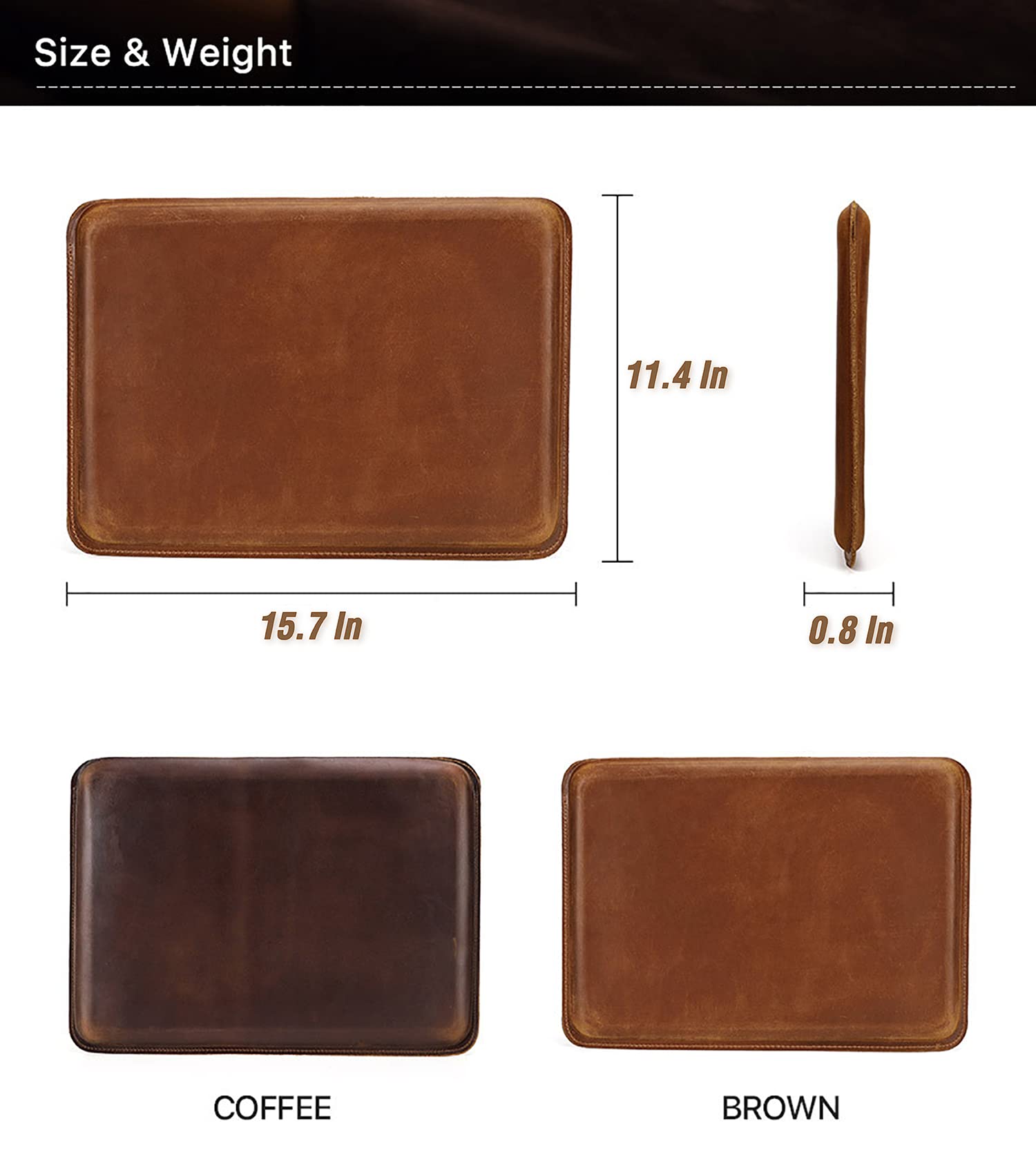 CataPurus Top Grain Leather 16.2" Slim PC Sleeve Case, Solid Vintage Design, Handmade, Compatible with MacBook Pro 16.2" A2485 M1 Max 15" Touch Bar A2141 A1707 Pro 16" Touch ID A1990, Brown 16.2 Inch