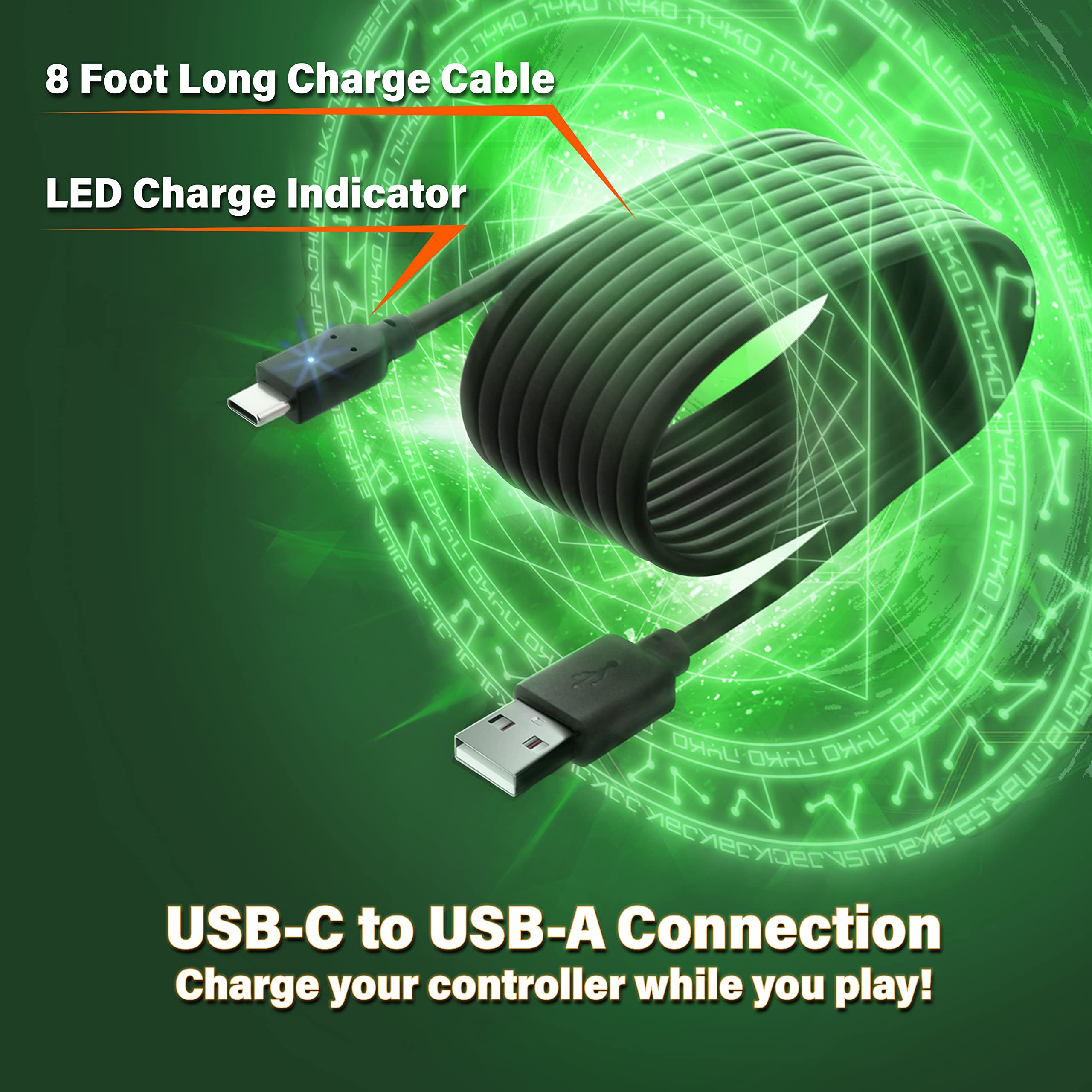 Nyko | Xbox Series X Charge Link Cable - Xbox Series X Power Accessories USB-C Compatible 8 ft. Long, Tangle-free Cable with Velcro Storage Wrap