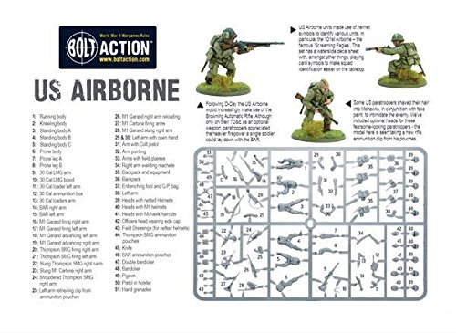 Bolt Action US Airborne Paratroopers 1:56 WWII Military Wargaming Figures Plastic Model Kit