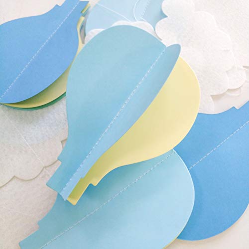 Azowa Big Size Hot Air Balloon Decorations Blue Paper Hanging Garlands Pack of 4