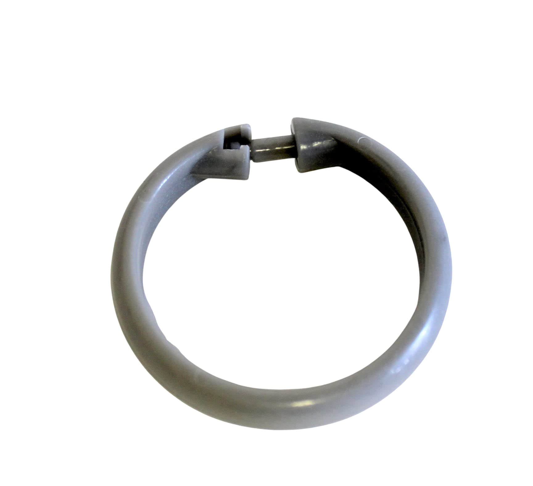 12 Piece Plastic Basic Locking Round Hook Easy Gliding Shower Curtain Rings Fits All Standard Size Shower Rods (Grey)