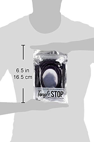 Tangle Stop Cord Cover & Detangler | Perfect for Cable Management (9-Foot, Black)