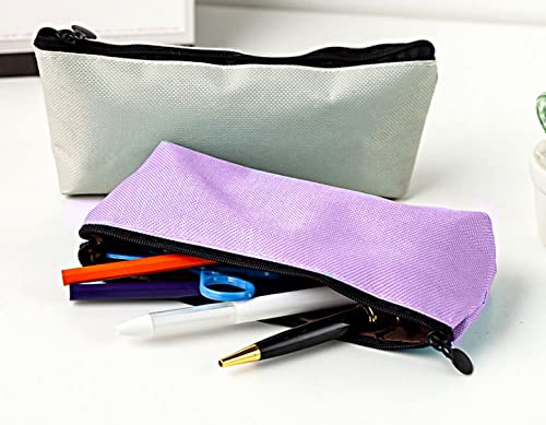 HappyDaily 8 Pack Beautiful Pencil case Pen bag or Cosmatic bag Makeup case or Coin Purse Pouch (Red/Purple/Yellow/Orange/Green/White/Blue/Black)