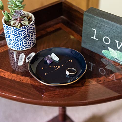 EYONGLION Taurus Zodiac Gifts Ring Dish, Taurus Accessories Zodiac Jewelry Tray For Women, Constellation Lover