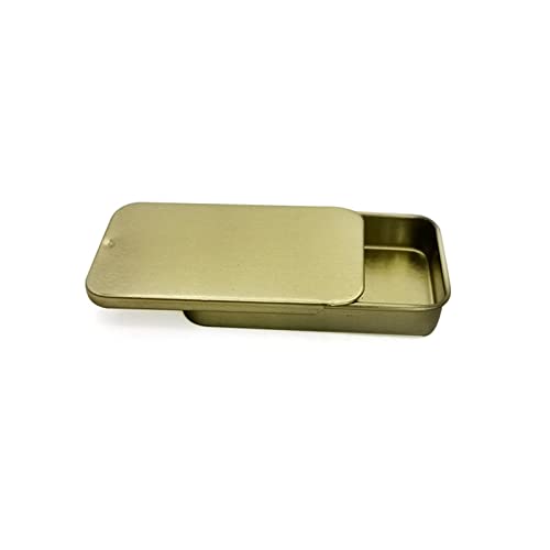 FSYEEL 6 Pieces Mini Metal Slide Top Tin Containers Rectangular Empty Hinged Tins Box, Portable Case for Soap Box Small Storage Kit for Pills Candies and Bead Crafts Storage Home Organizer