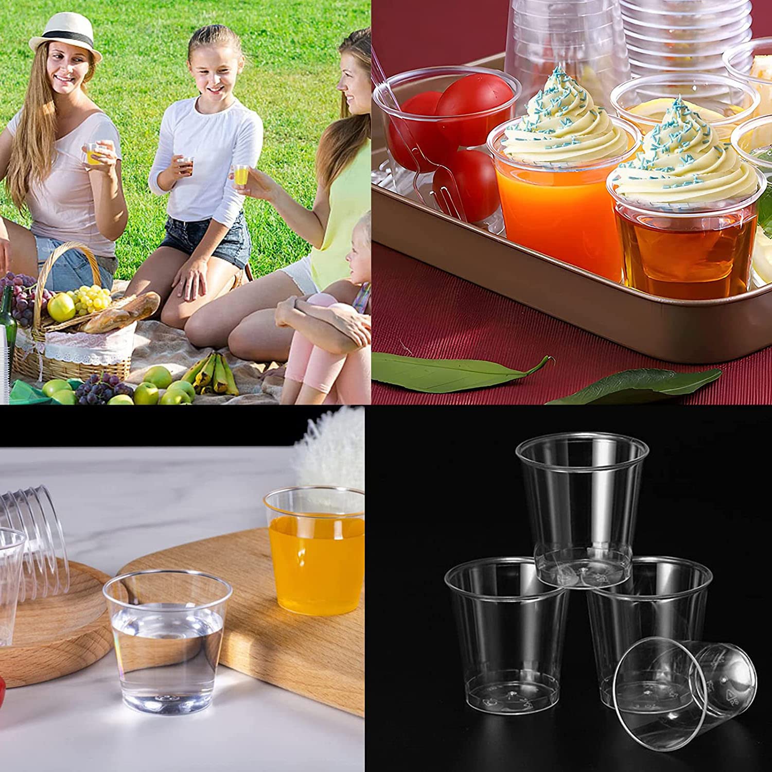 TuTuYa 100 Pack Plastic Shot Glasses, 1.7oz/50ml Hard Thicked Plastic Shot Cups, Clear Reusable Shot Glasses Plastic Fit for Birthday, Wedding, Festival, Party