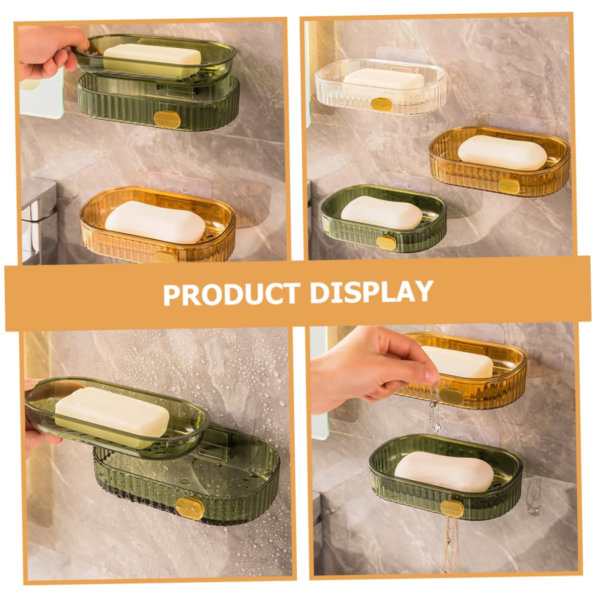 Luxshiny Wall-Mounted Soap Bar Holder for Bathroom Detachable Soap Box Drain Design Easy Install Non-Punching Soap Rack