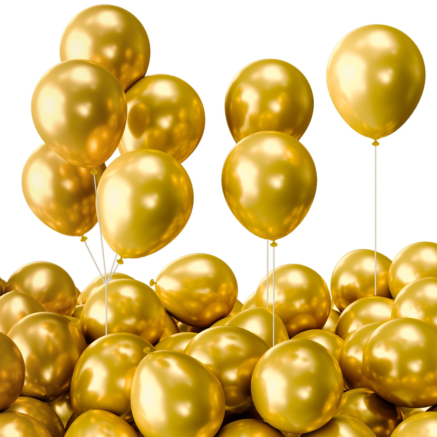 Gold Metallic Balloons - 60pcs, 5 Inch, Golden, For Christmas, Valentine's Day, Parties & More