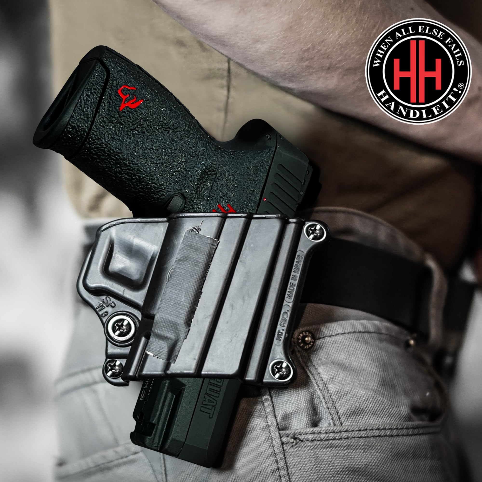 Handleitgrips Gun Grip Tape Compatible with Taurus G2C | Black Textured Rubber Pistol Grip Tape with Red Insert | Gun Accessories | Veteran Owned