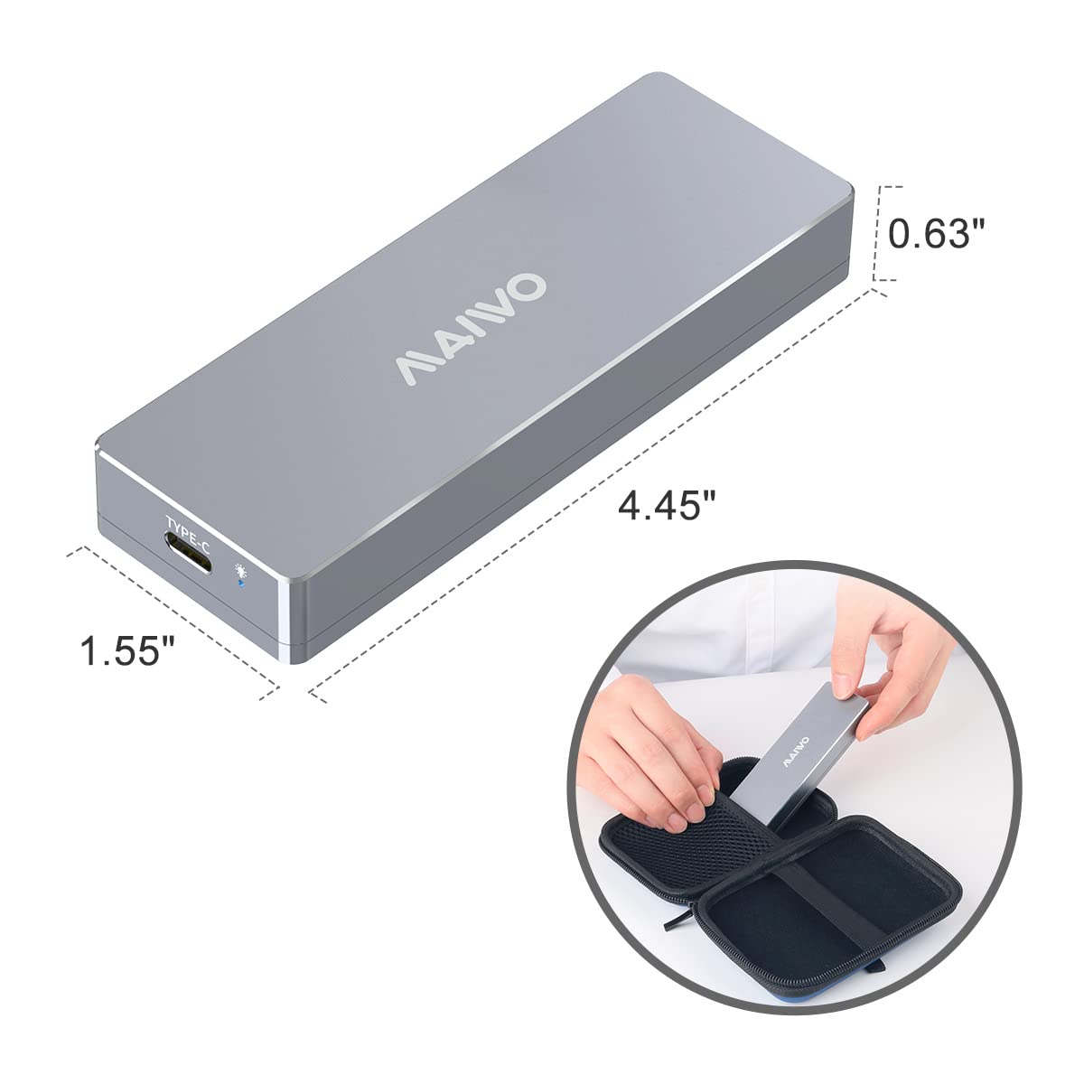 MAIWO MacBook SSD Enclosure, 12+16 PIN AHCI SSD to Type-C Adapter, USB3.2 GEN2x2 20Gbps, for 2013-2017 MacBook Pro Retina/Air/Mac Mini/Pro Apple Flash SSD