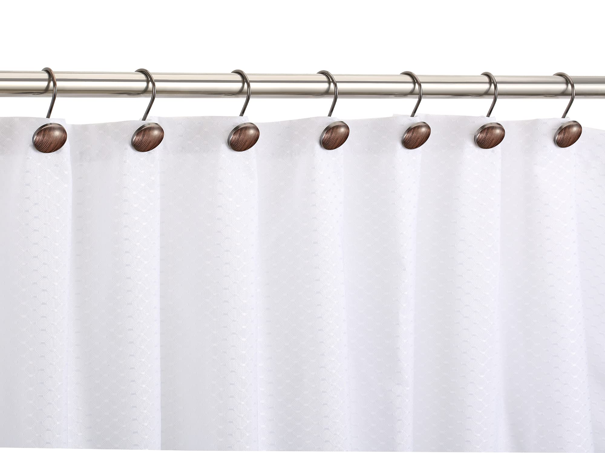 CHICTIE Bronze Shower Curtain Hooks Rings,Oil Rubbed Metal Rust Resistant Decorative Shower Curtain Hooks,Set of 12 Farmhouse Style Shower Rings Hangers for Bathroom