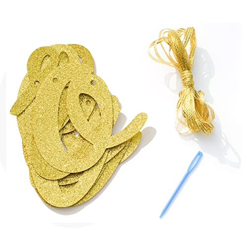 Gold Glitter Nuestro Bautizo Banner - First Holy Communion, God Bless, Spanish Baptism, Baby Shower, Christening Party Decorations