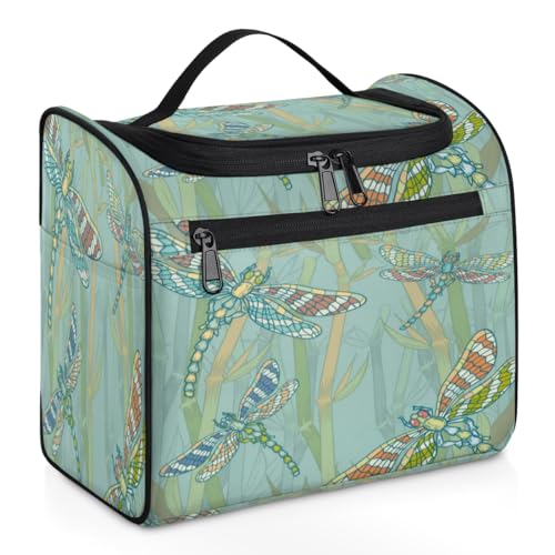 XMNYGJ Dragonfly Paint Hanging Toiletry Bag for Men Women Travel Cosmetic Makeup Organizer Bag Water Resistant Large Portable Wash Case for Accessories, Toiletries, Cosmetics
