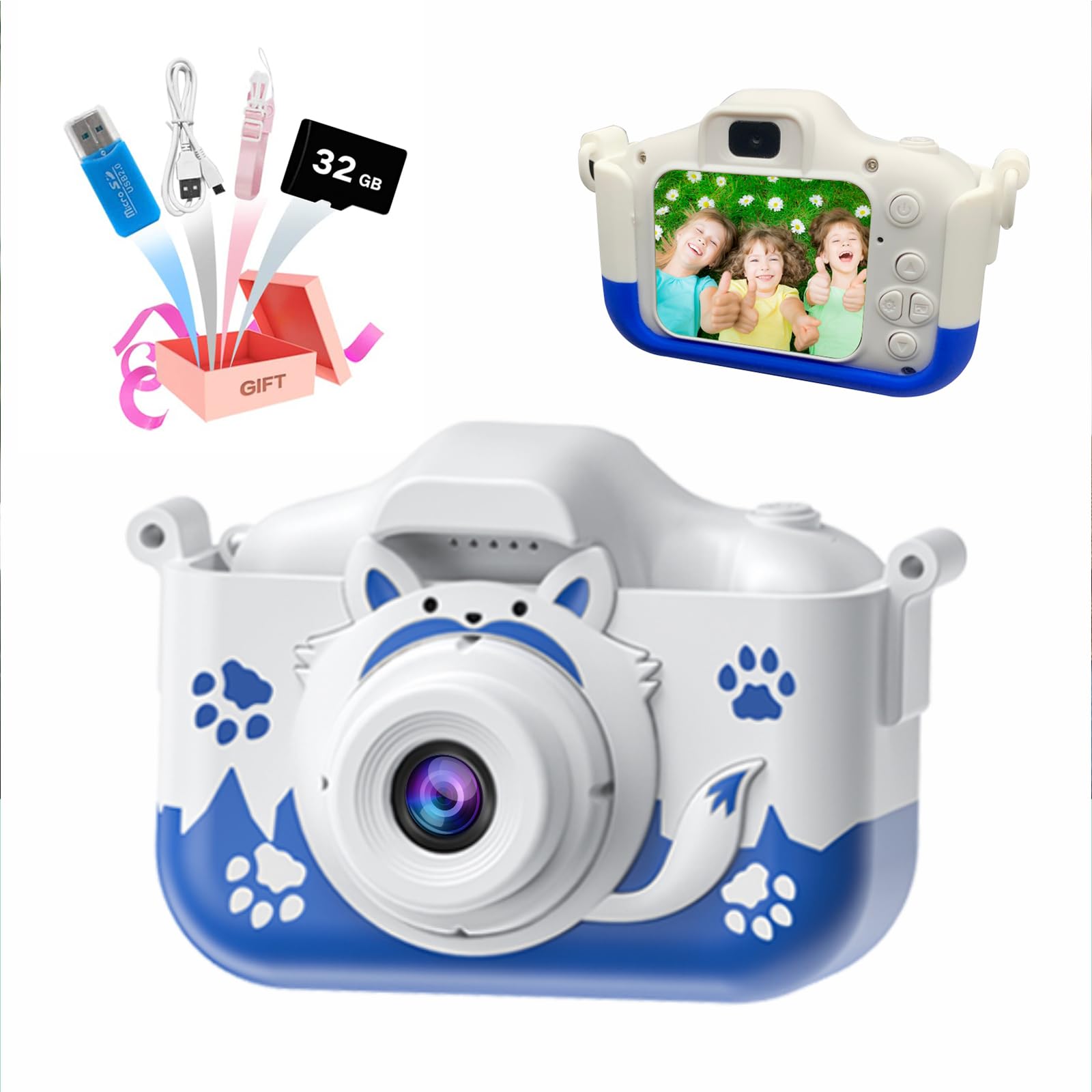 Kids Camera,Toddler Camera Camera for Kids HD 1080P Kids Digital Camera Kids Camera for Girls Kids Toys Children's Christmas Birthday Present Kid Camera Kids Camera for Boys Kids Camera blue