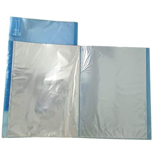 HADZLPOY Painting Storage Book 40 Clear Pockets Sleeves Protectors Art Portfolio Book,A3 Album information folder storage bag 30 x 40 cm Painting Presentation (Can Accommodate 16.5 X 12.1inch) (Blue)
