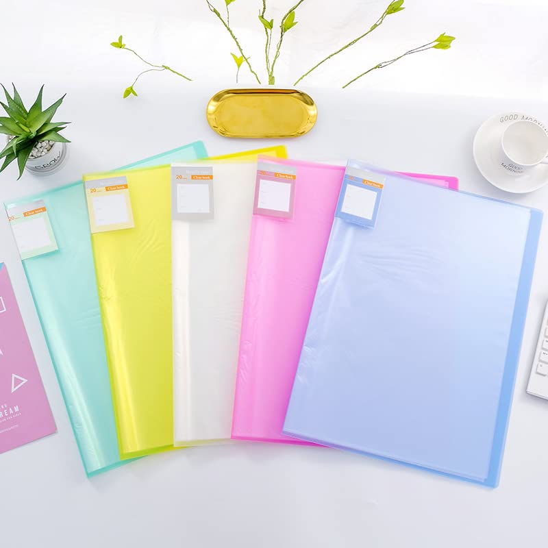 HADZLPOY Painting Storage Book 40 Clear Pockets Sleeves Protectors Art Portfolio Book,A3 Album information folder storage bag 30 x 40 cm Painting Presentation (Can Accommodate 16.5 X 12.1inch) (Blue)