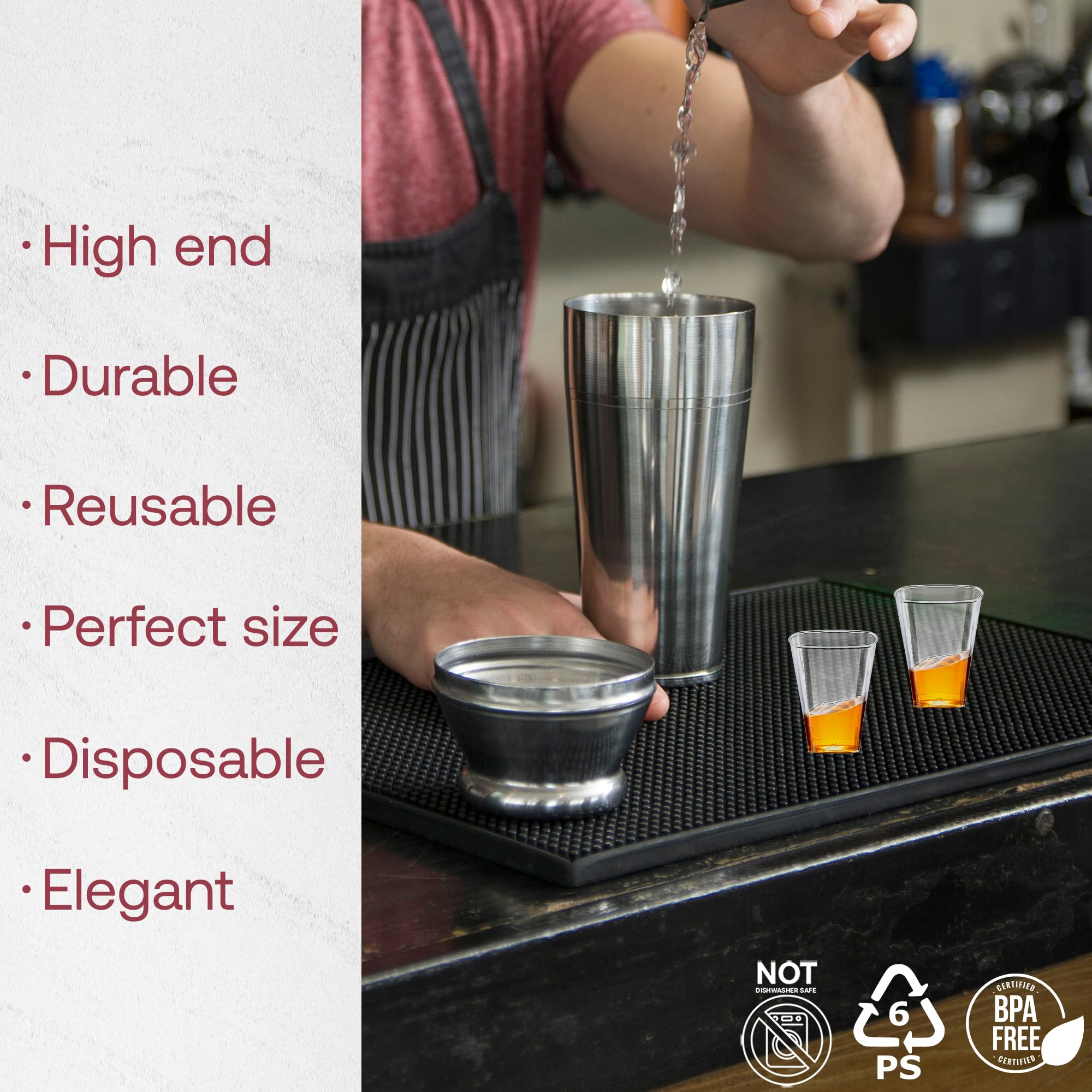 Smarty Had A Party 2 oz Clear Plastic Shot Glasses – Set of 500 Disposable Shot Glasses for Parties, Weddings, and Events – Bulk Plastic Shot Cups