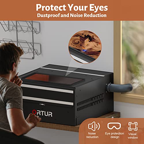 ORTUR Laser Engraver Enclosure, Fireproof and Dustproof Protective Cover with Exhaust Fan for All ORTUR Laser Engravers, Insulates Against Smoke and Odor, Noise Reduction, 700x720x370mm