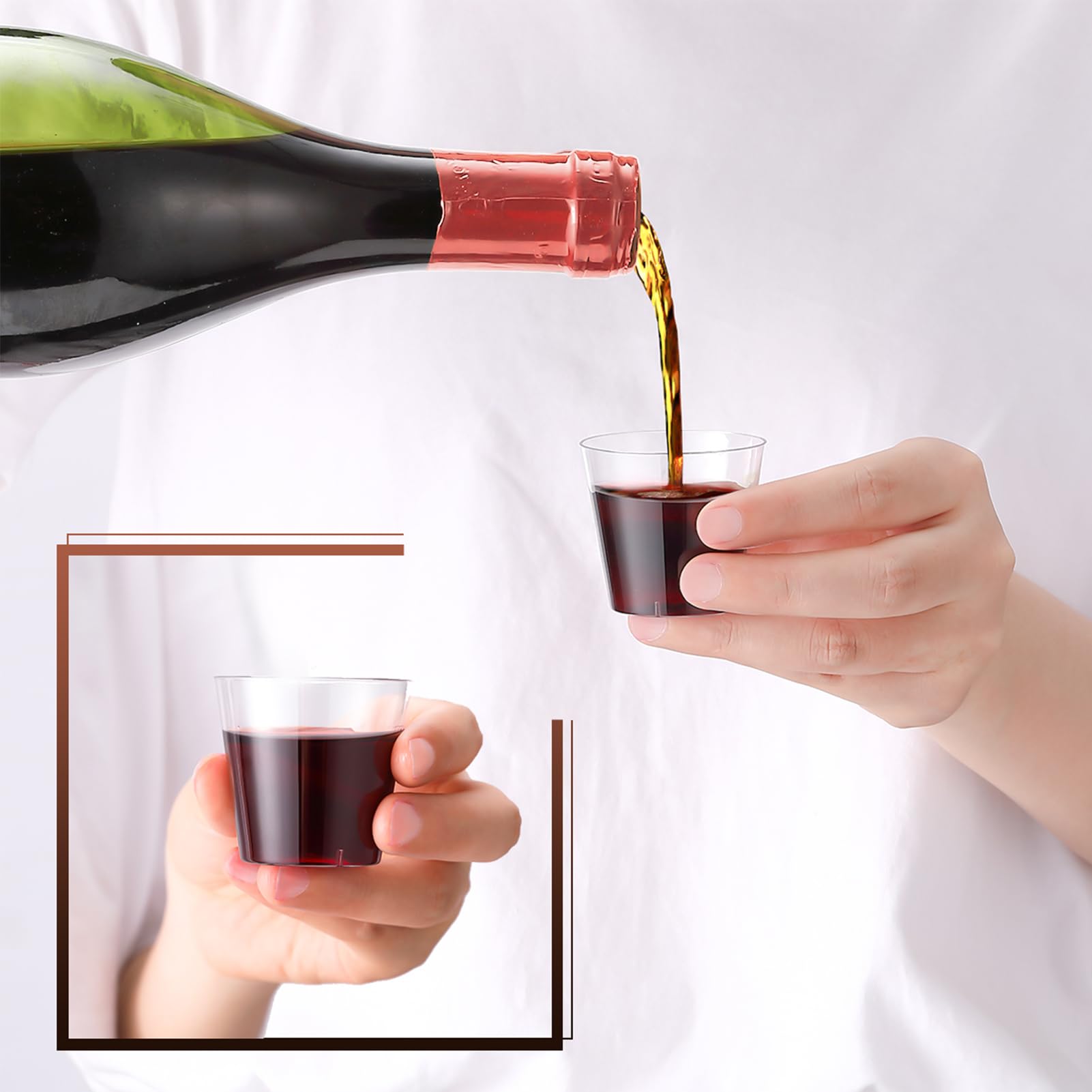 JOLLY CHEF 500 Plastic Shot Glasses 2 oz Disposable Cups 2 Ounce Plastic Shot Cups Ideal Plastic Tumbler Perfect for Halloween, Thanksgiving, Christmas Party