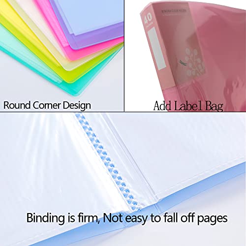 HADZLPOY Painting Storage Book 40 Clear Pockets Sleeves Protectors Art Portfolio Book,A3 Album information folder storage bag 30 x 40 cm Painting Presentation (Can Accommodate 16.5 X 12.1inch) (Blue)