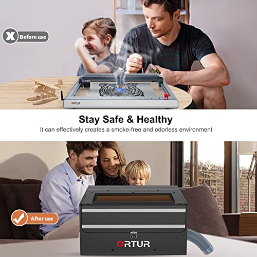 ORTUR Laser Engraver Enclosure, Fireproof and Dustproof Protective Cover with Exhaust Fan for All ORTUR Laser Engravers, Insulates Against Smoke and Odor, Noise Reduction, 700x720x370mm