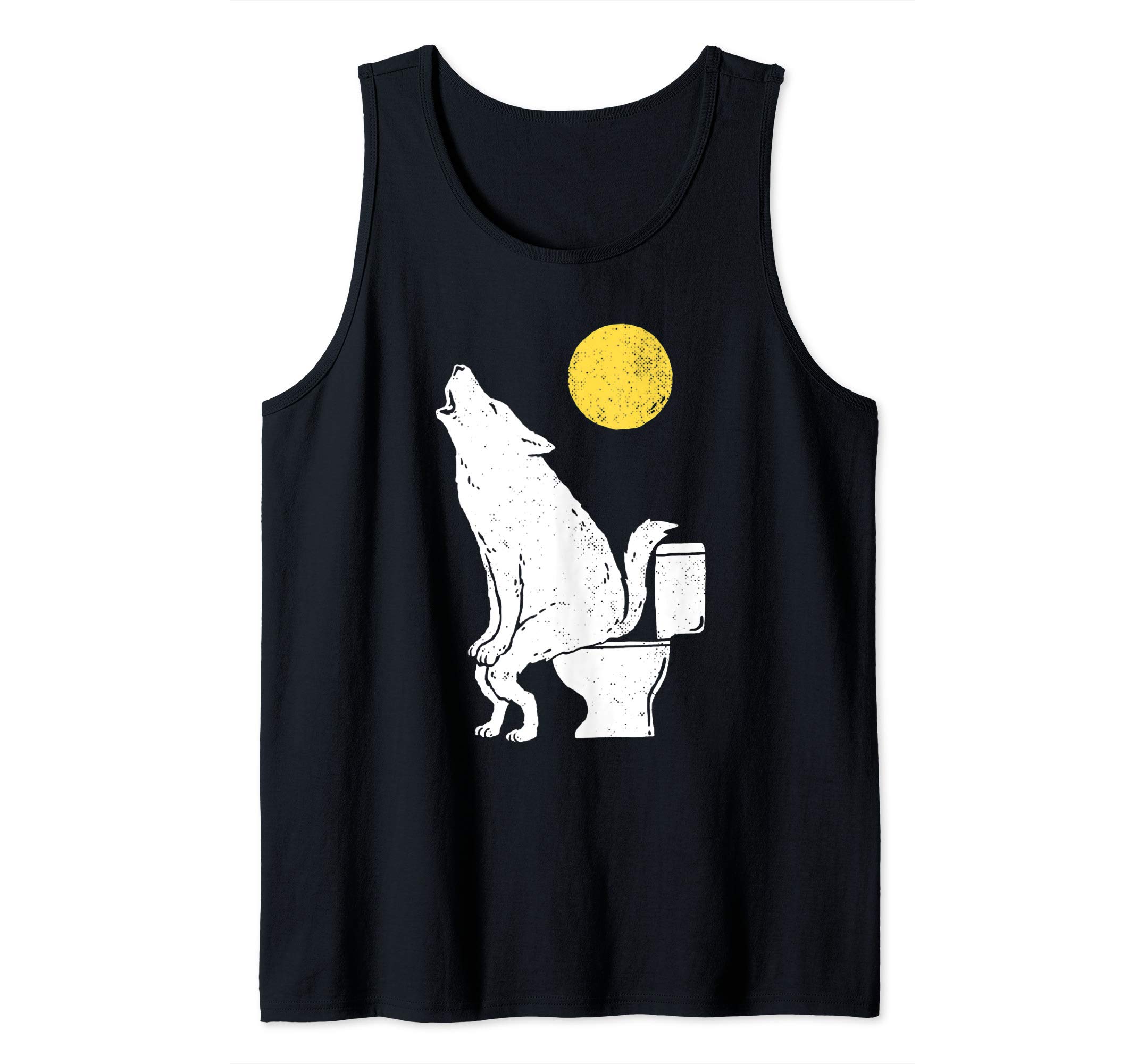 Howling Wolf Sitting On A Toilet Tank Top