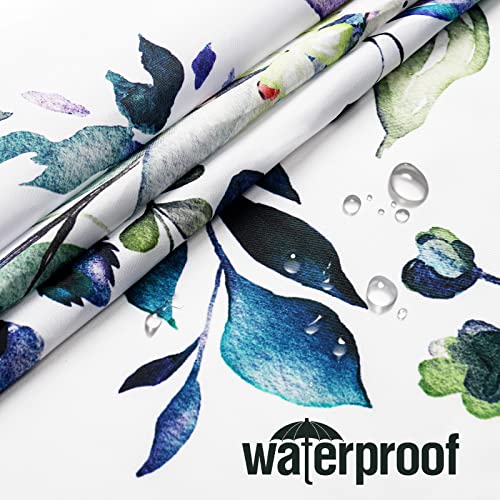 Gibelle Spring Floral Shower Curtain for Bathroom, Watercolor Green Eucalyptus Leaves Plant Shower Curtain Set with Hooks, Washable Polyester Fabric 72x72 Inch