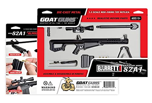 GoatGuns Miniature .50 Cal Barrett 82A1 Model in Black | 1:3 Scale Die Cast Metal